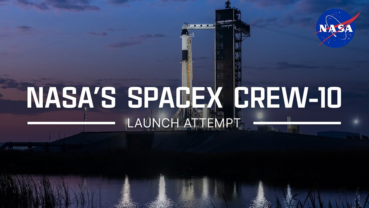 NASA's SpaceX Crew-10 March 12, 2025 Launch Attempt (Official NASA Broadcast) - Video Kidibot